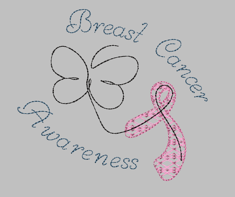 FREE Breast Cancer Awareness Butterfly Ribbon Machine Embroidery Desig ...