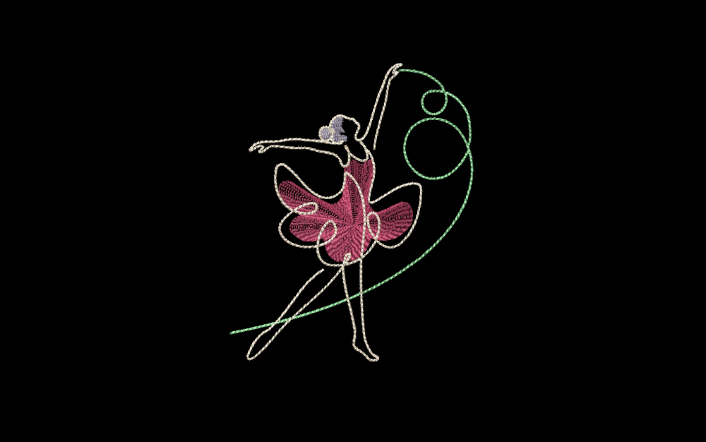 Sketch Ballerina Contour Machine Embroidery Design| sproutembroiderydesigns