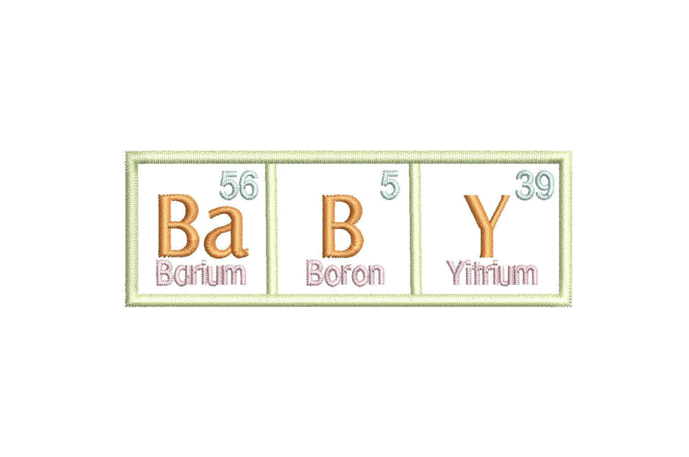 Baby Periodic Table of Elements Machine Embroidery Design ...