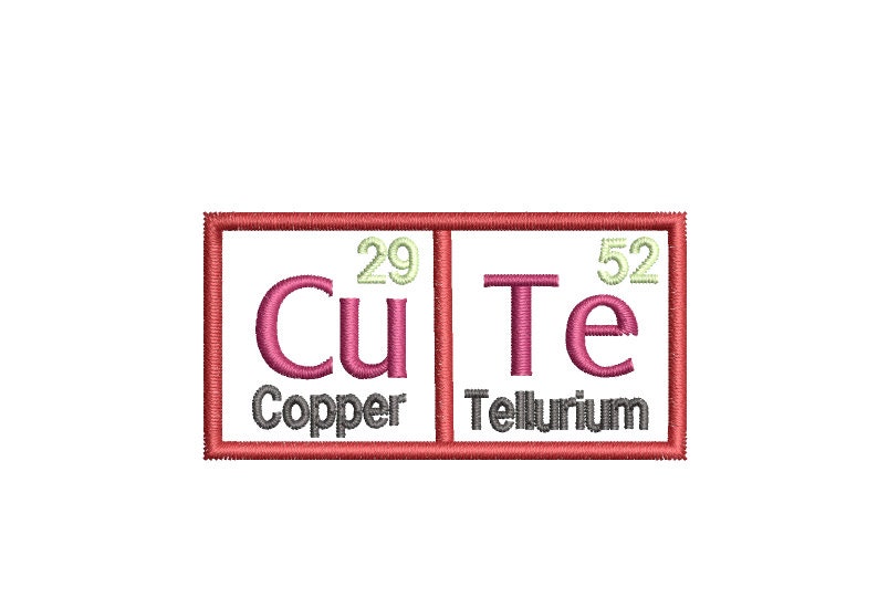 CuTe Machine Embroidery Design, kids Periodic Table of Elements embroi ...