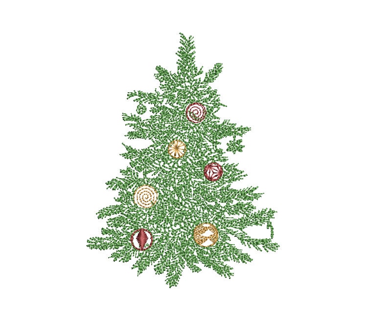 Merry Christmas Tree Machine Embroidery Design| sproutembroiderydesigns