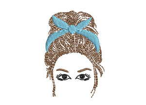 Messy Bun Hair Tie Machine Embroidery Design| sproutembroiderydesigns