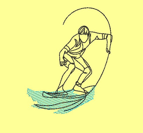 Surfer Machine Embroidery Design| sproutembroiderydesigns