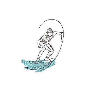 Surfer Machine Embroidery Design| sproutembroiderydesigns