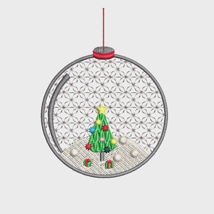 Christmas Tree Ornament Machine Embroidery Design| sproutembroiderydesigns