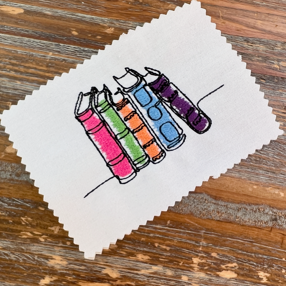 Stack of Books Machine Embroidery Design| sproutembroiderydesigns