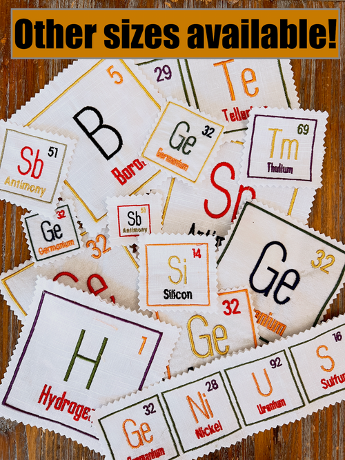 Periodic Table of Elements Machine Embroidery| sproutembroiderydesigns