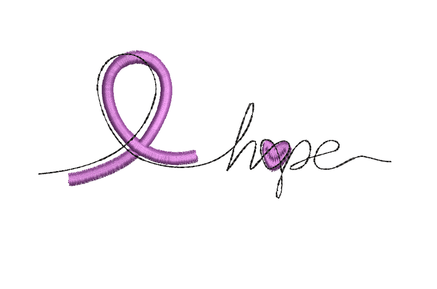 FREE Hope Cancer Ribbon Machine Embroidery Design, 2 Sizes ...