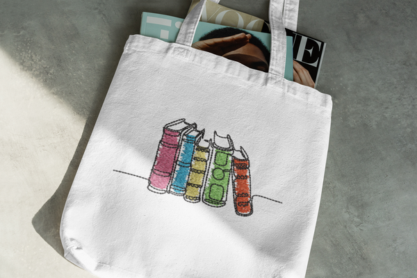 Stack of Books Machine Embroidery Design| sproutembroiderydesigns