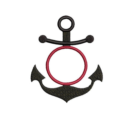 Anchor Monogram Frame Machine Embroidery Design| sproutembroiderydesigns