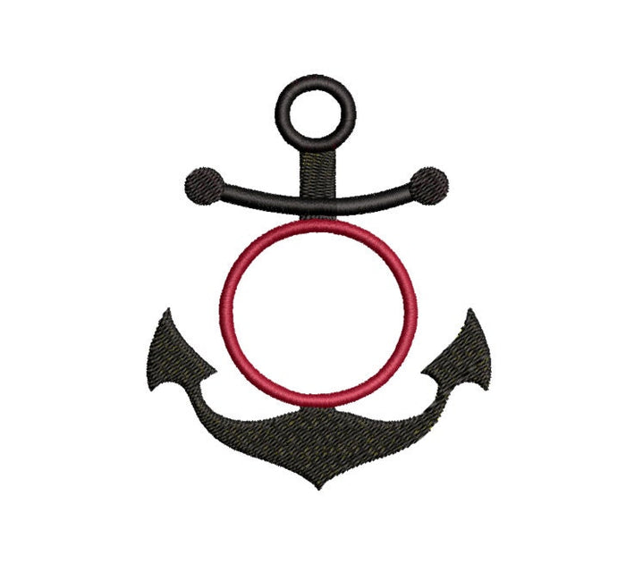 Anchor Monogram Frame Machine Embroidery Design| sproutembroiderydesigns