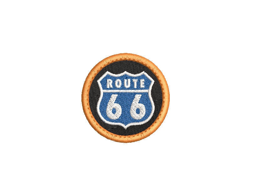 Route 66 Patch Machine Embroidery Design, In The Hoop Embroidery Desig ...