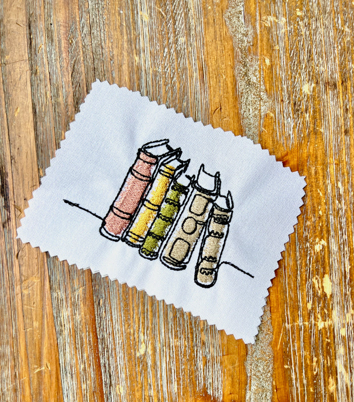 Stack of Books Machine Embroidery Design| sproutembroiderydesigns