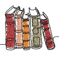 Stack of Books Machine Embroidery Design| sproutembroiderydesigns