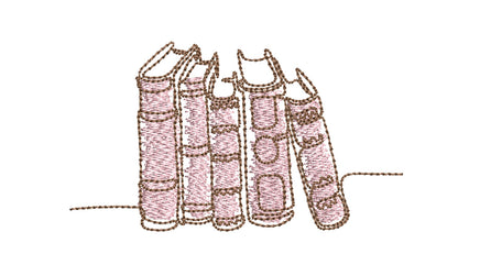 Stack of Books Machine Embroidery Design| sproutembroiderydesigns