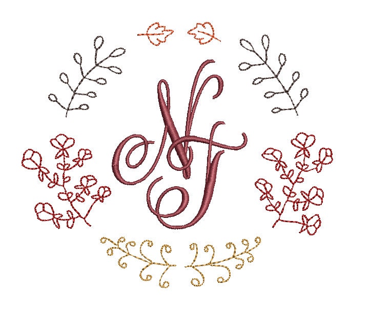 Thanksgiving Wreath Collection Machine Embroidery Design ...