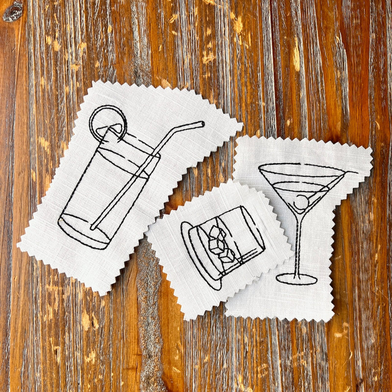 Collection of 3 Bar Glass Machine Embroidery Design, 3 Designs, Martin ...