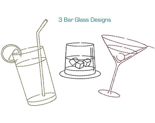 Collection of 3 Bar Glass Machine Embroidery Design ...