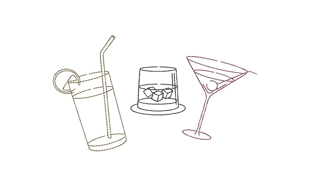 Collection of 3 Bar Glass Machine Embroidery Design ...