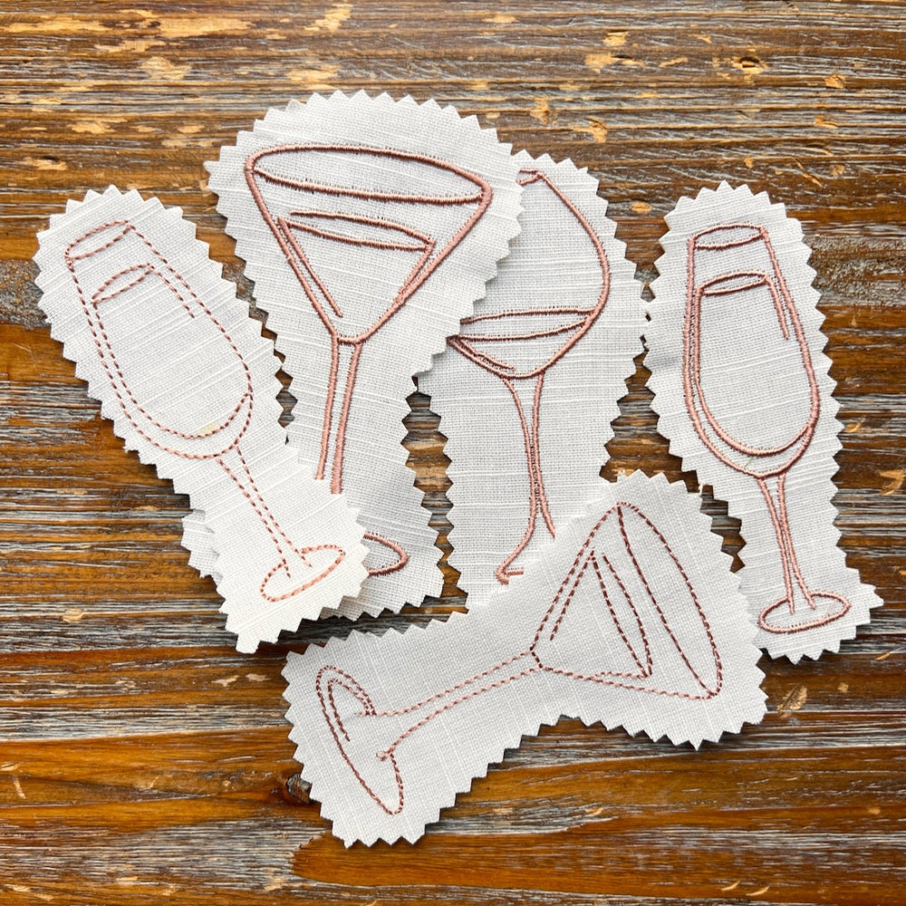 Collection of 6 Bar Glass Machine Embroidery Designs ...