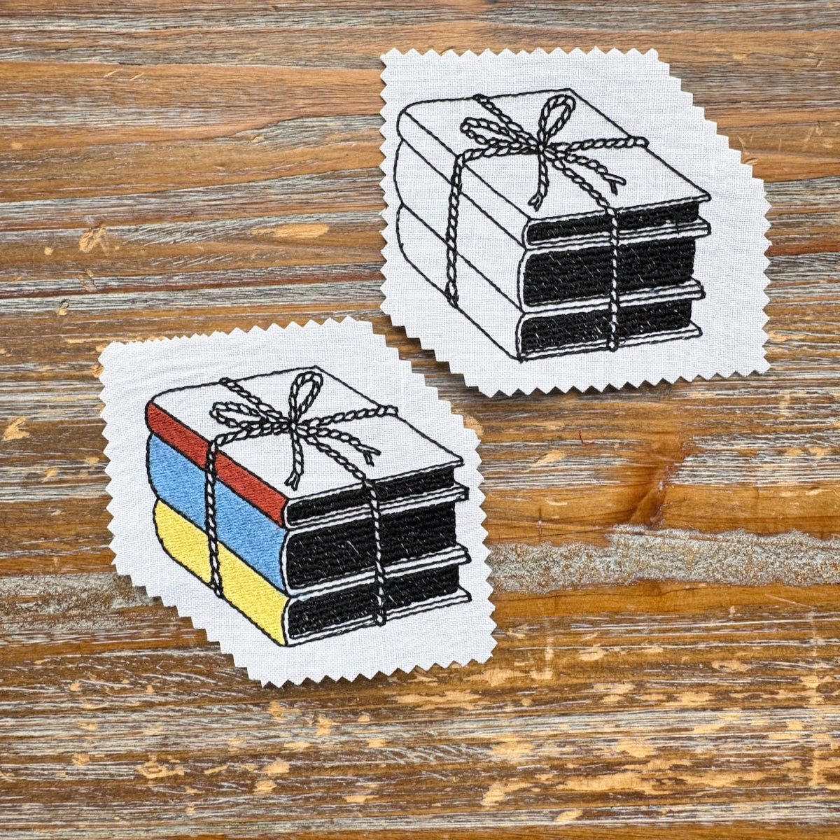 Stack of Books Machine Embroidery Design| sproutembroiderydesigns