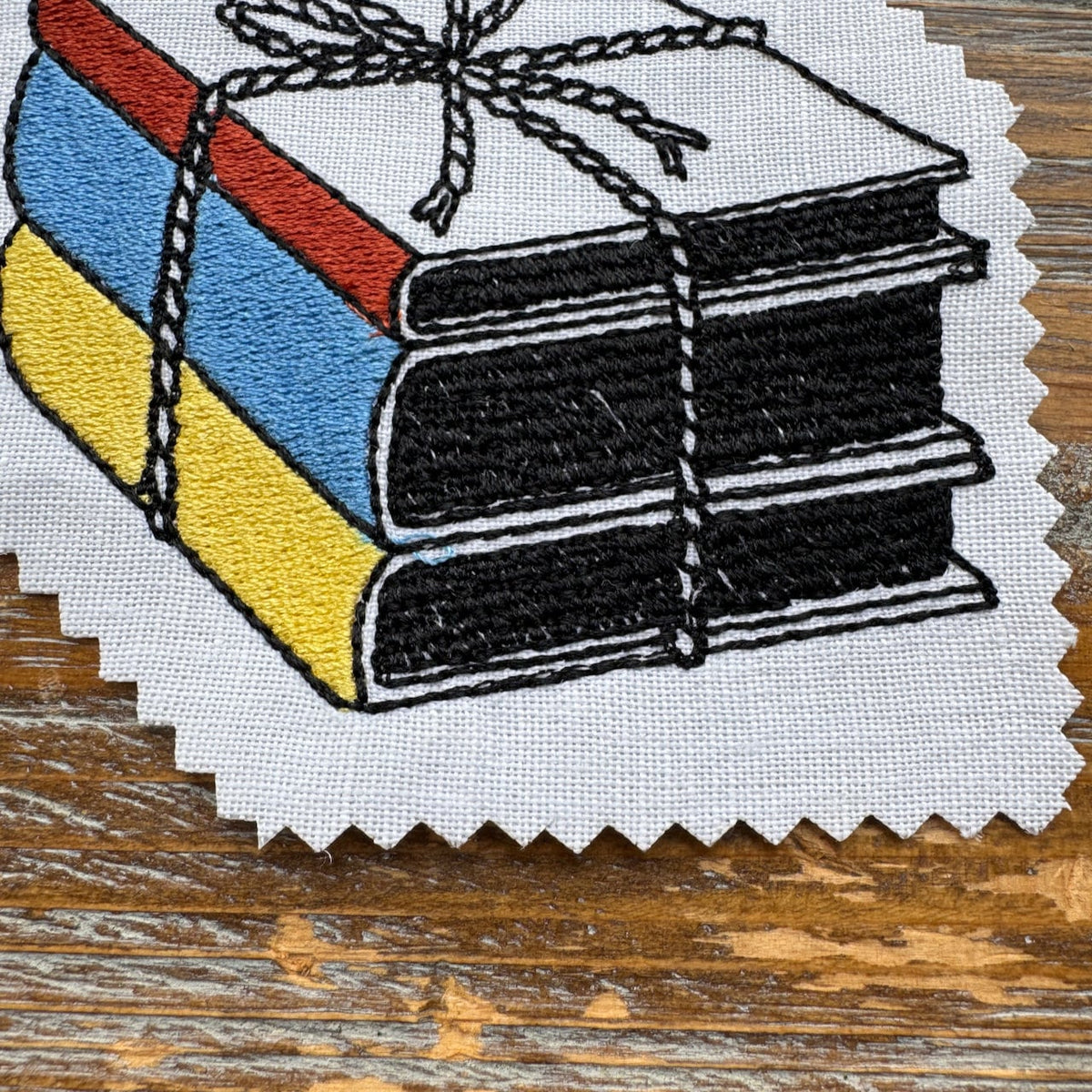 Stack of Books Machine Embroidery Design| sproutembroiderydesigns
