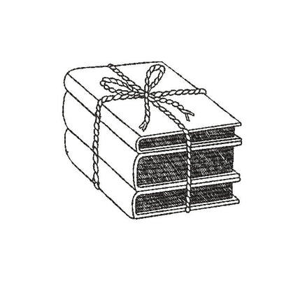 Stack of Books Machine Embroidery Design| sproutembroiderydesigns